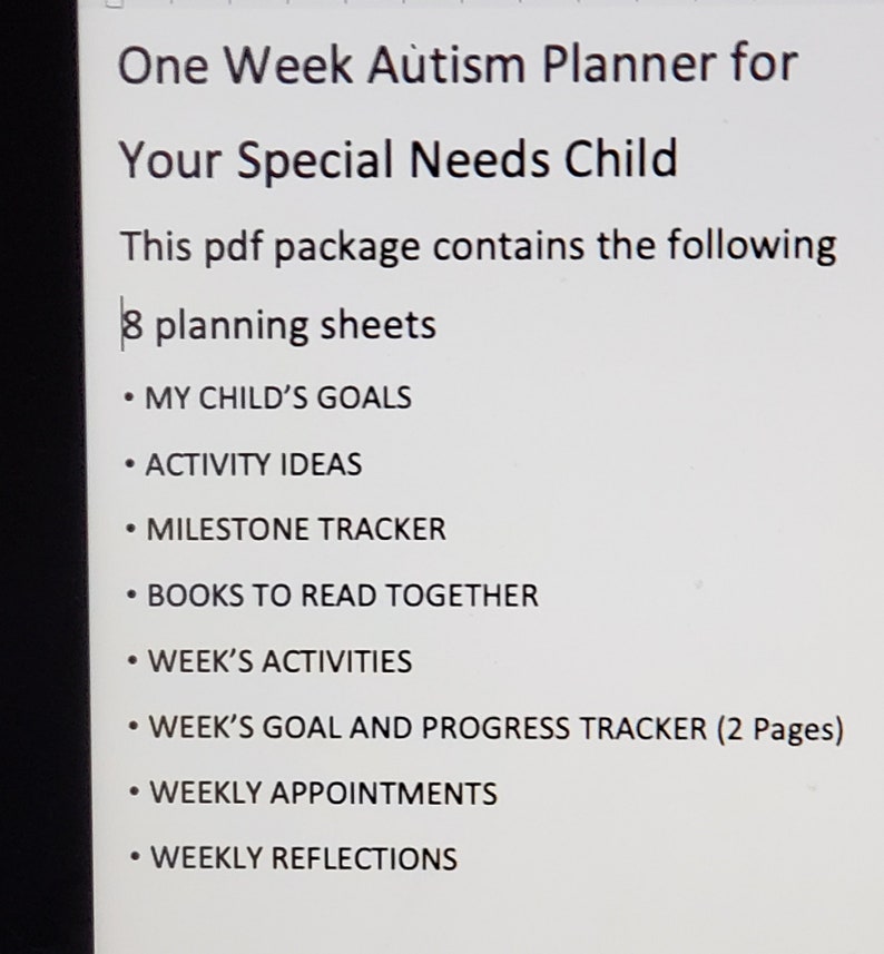 Weekly Autism Planner for Parents and Teachers. Checklist and Journal ...