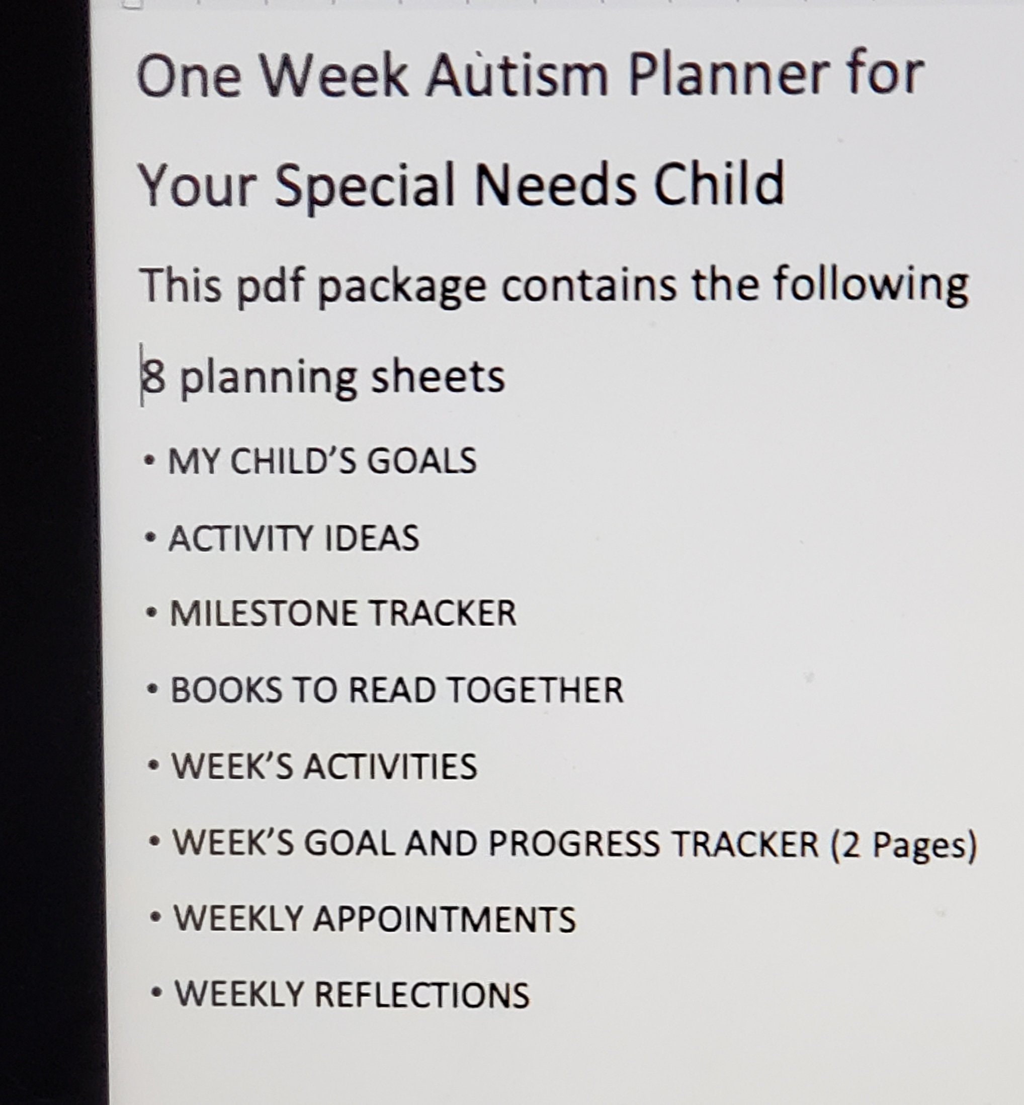 Weekly Autism Planner for Parents and Teachers. Checklist and Journal ...