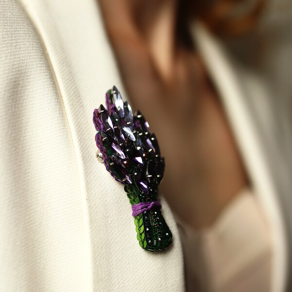 Beaded Brooch - Etsy