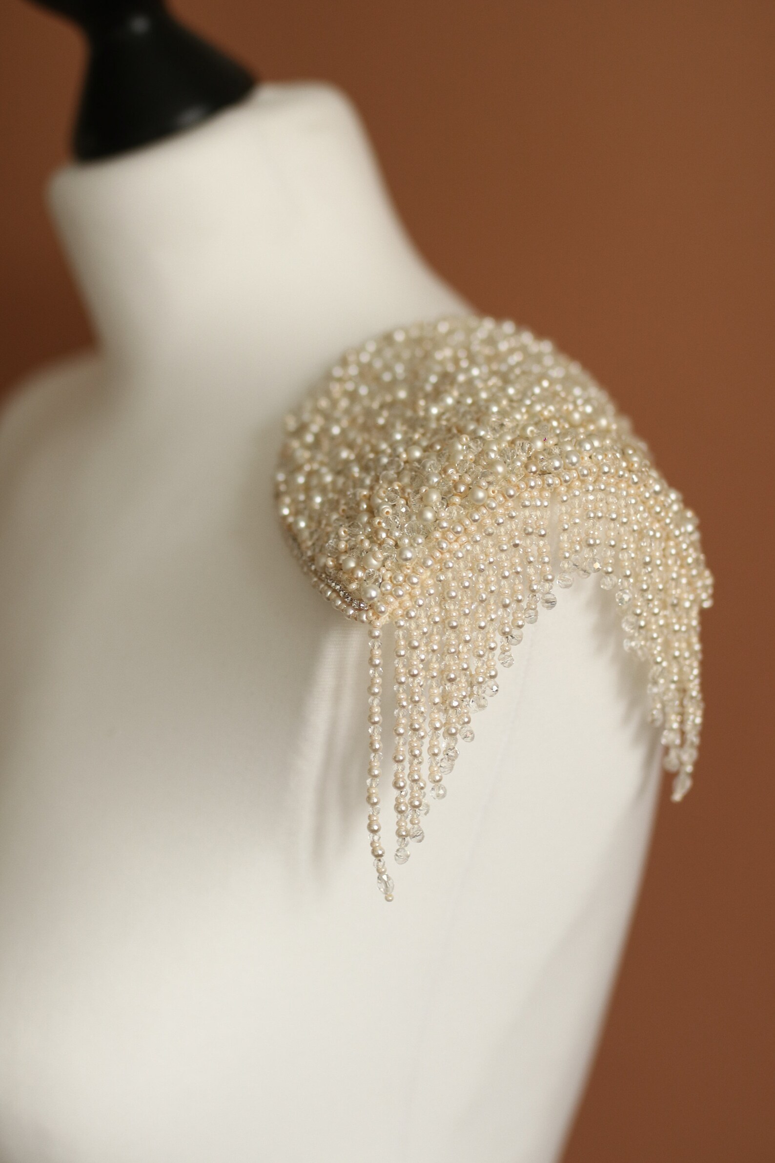Beaded Embroidery Epaulettes Wedding Dress Straps Bridal - Etsy