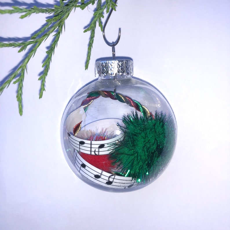 Musical Notes Ornament, Sheet Music Ornament, Band Ornament, Clear ...