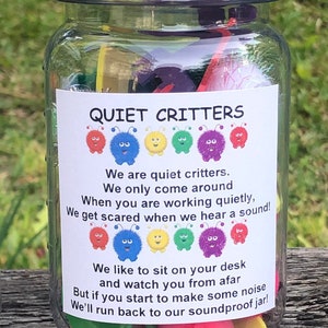 Quiet Critters Jar, Behavior Classroom Management Tool, Homeschooling ...