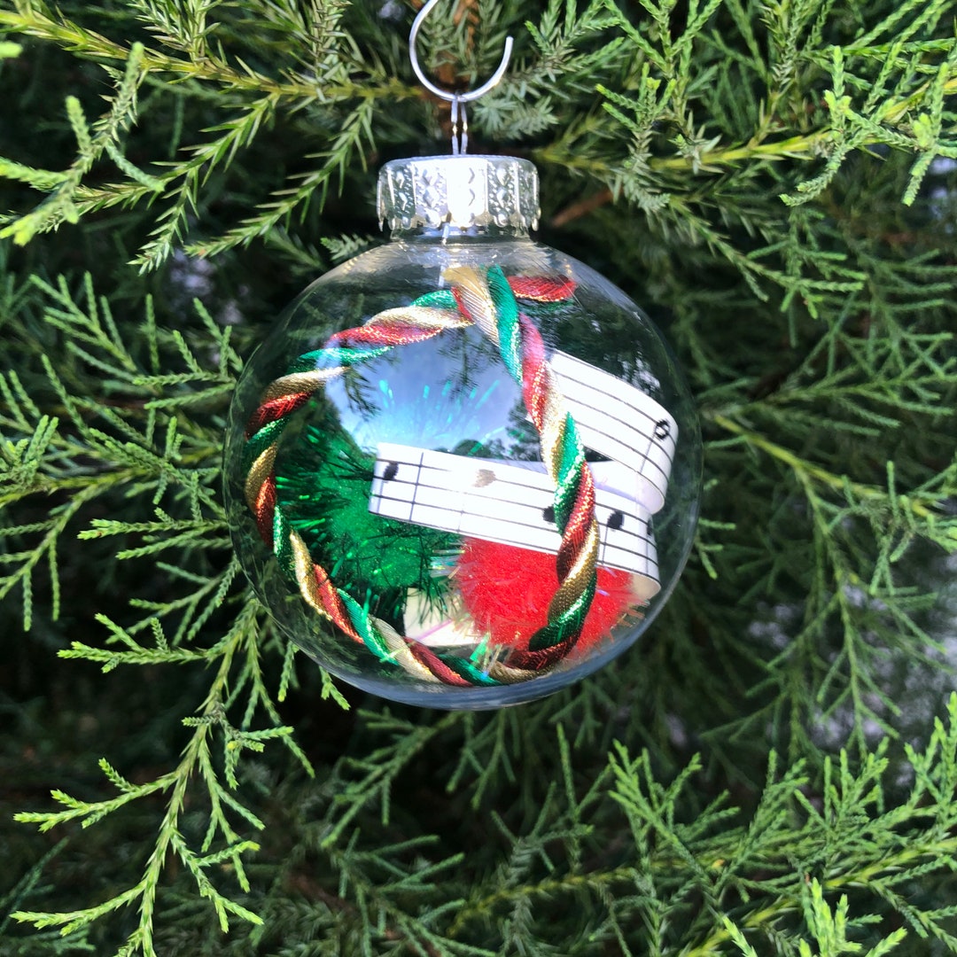 Musical Notes Ornament, Sheet Music Ornament, Band Ornament, Clear ...