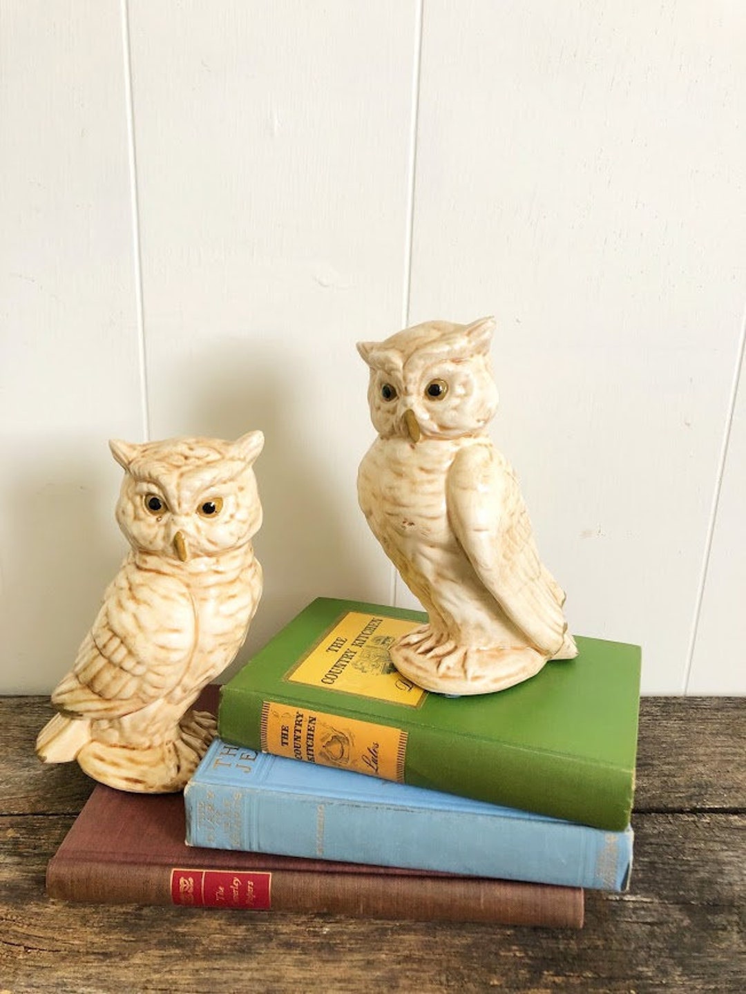 Vintage CERAMIC OWL FIGURINES, Norleans Japan Glazed Porcelain ...