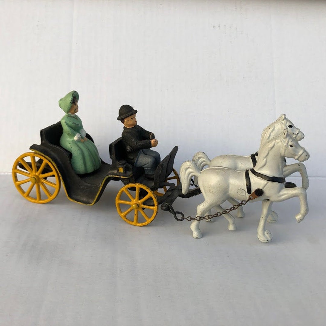 Vintage Cast Iron HORSE & CARRIAGE TOY, Collectible Home Decor, Moving ...