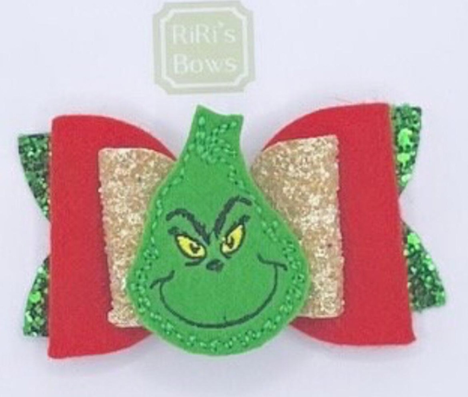 Grinch Bow, Christmas Grinch , Green Grinch 3.5 Inch Bow - Etsy UK