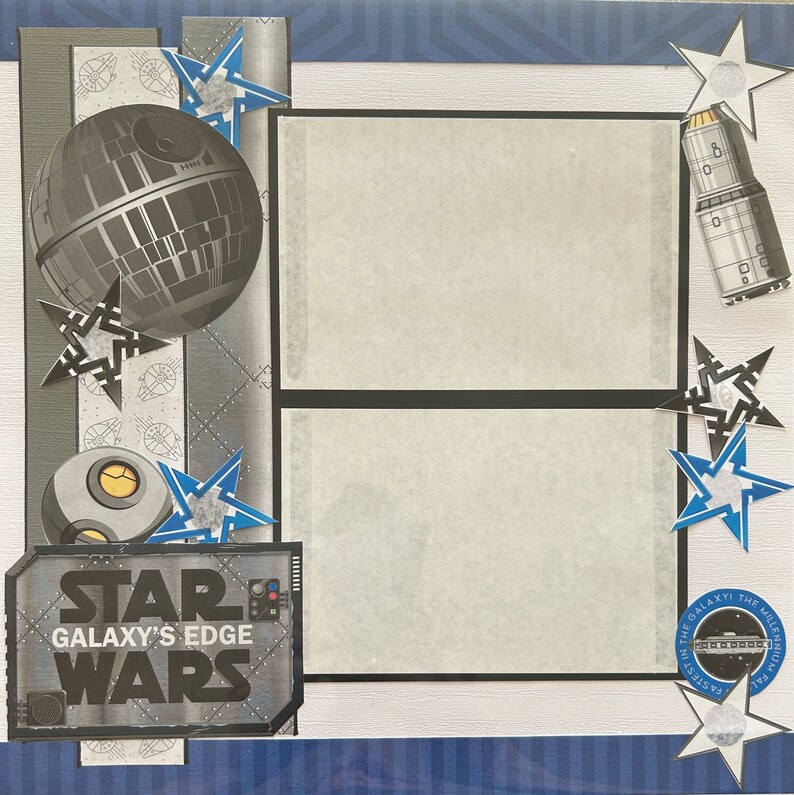 12X12 Disney Scrapbook Layout Star Wars Galaxy's Edge - Etsy
