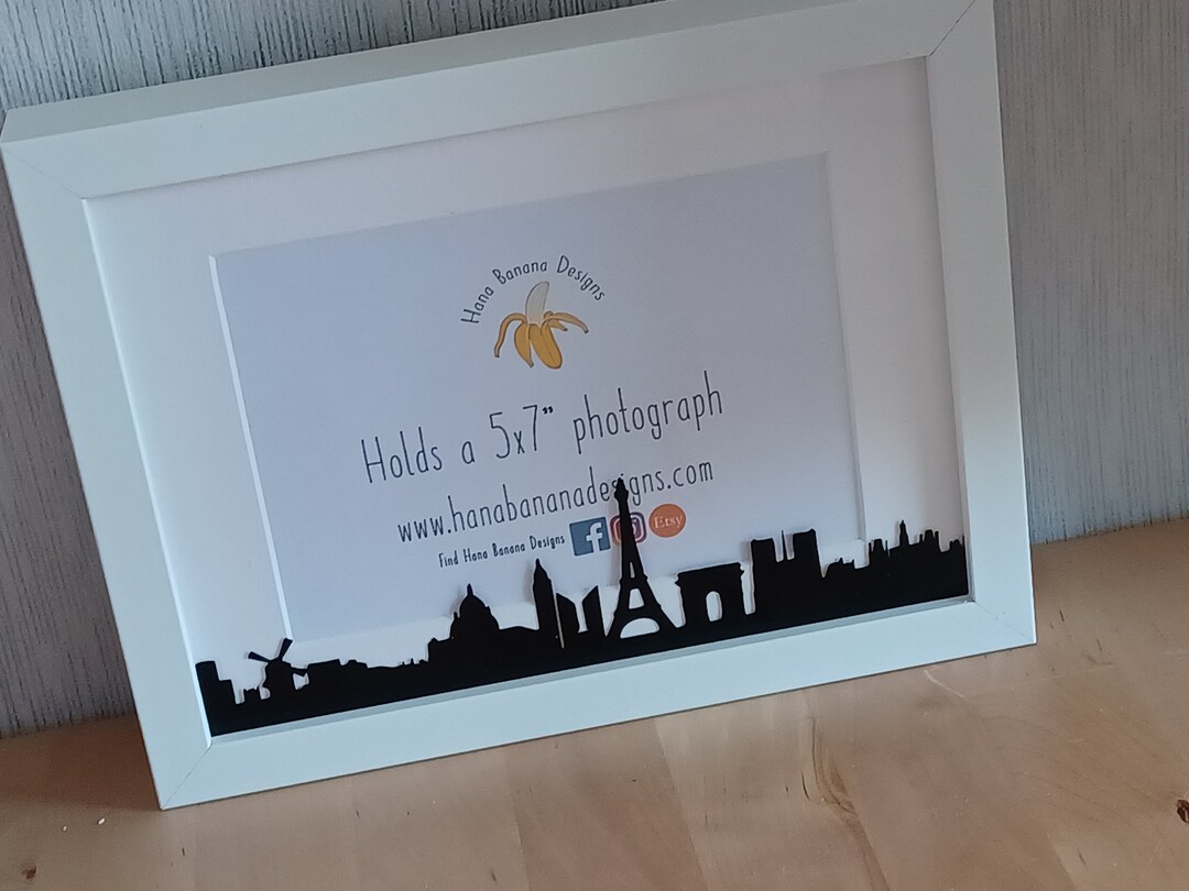 Paris Skyline Photo Frame - Can Be Personalised - Holds a 7x5 ...
