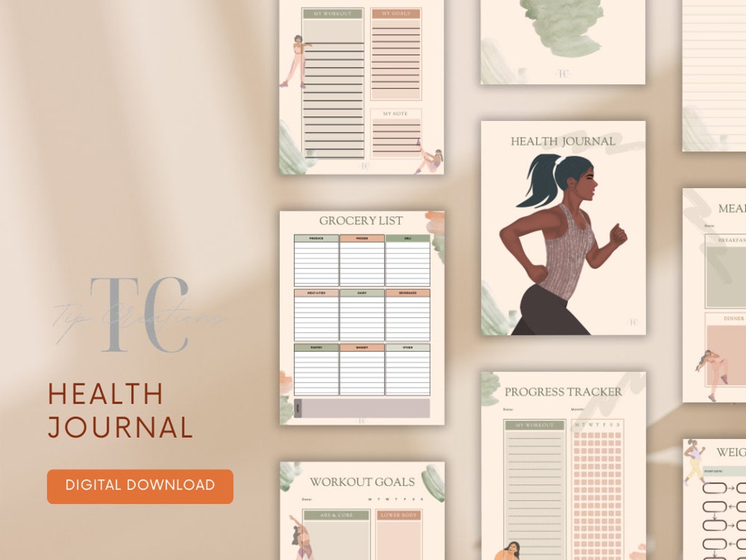 Daily Health Journal, Daily Meal Planner, Weight Tracker - Etsy