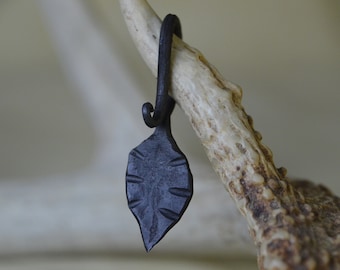 Hand Forged Leaf Key Chain - Etsy