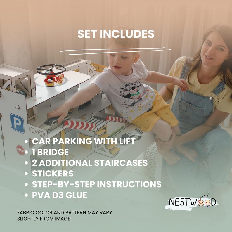 Wooden Car Toy Garage: 4-level Parking With Elevator and Helipad - Etsy