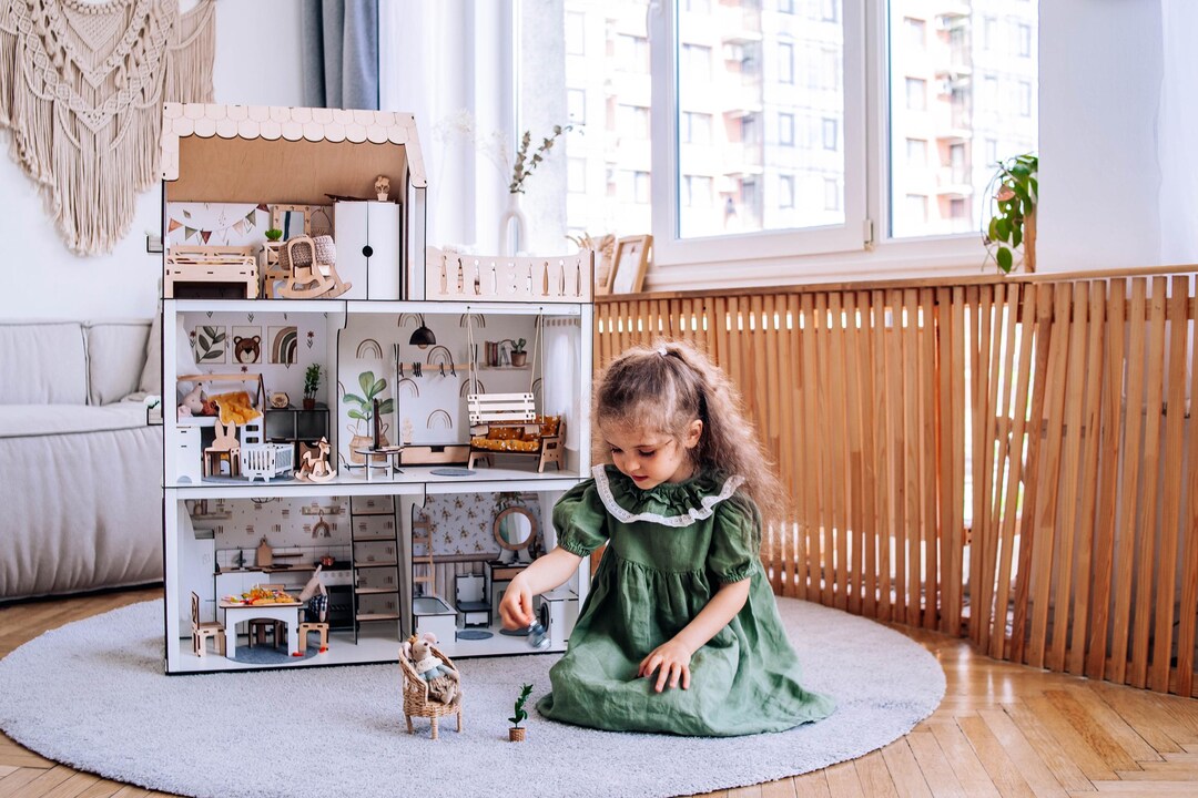Buildable Dollhouse Toy – Wooden Craft Kit for Creative Play - Etsy