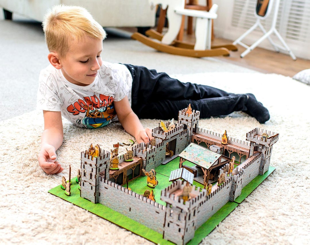 DIY Medieval Castle Toy Set Fairytale Plywood Assembly for Kids ...