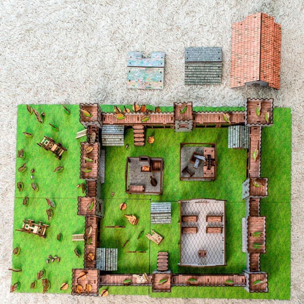 Wooden Medieval Castle Toy - DIY Assembly With Catapults and Soldiers ...