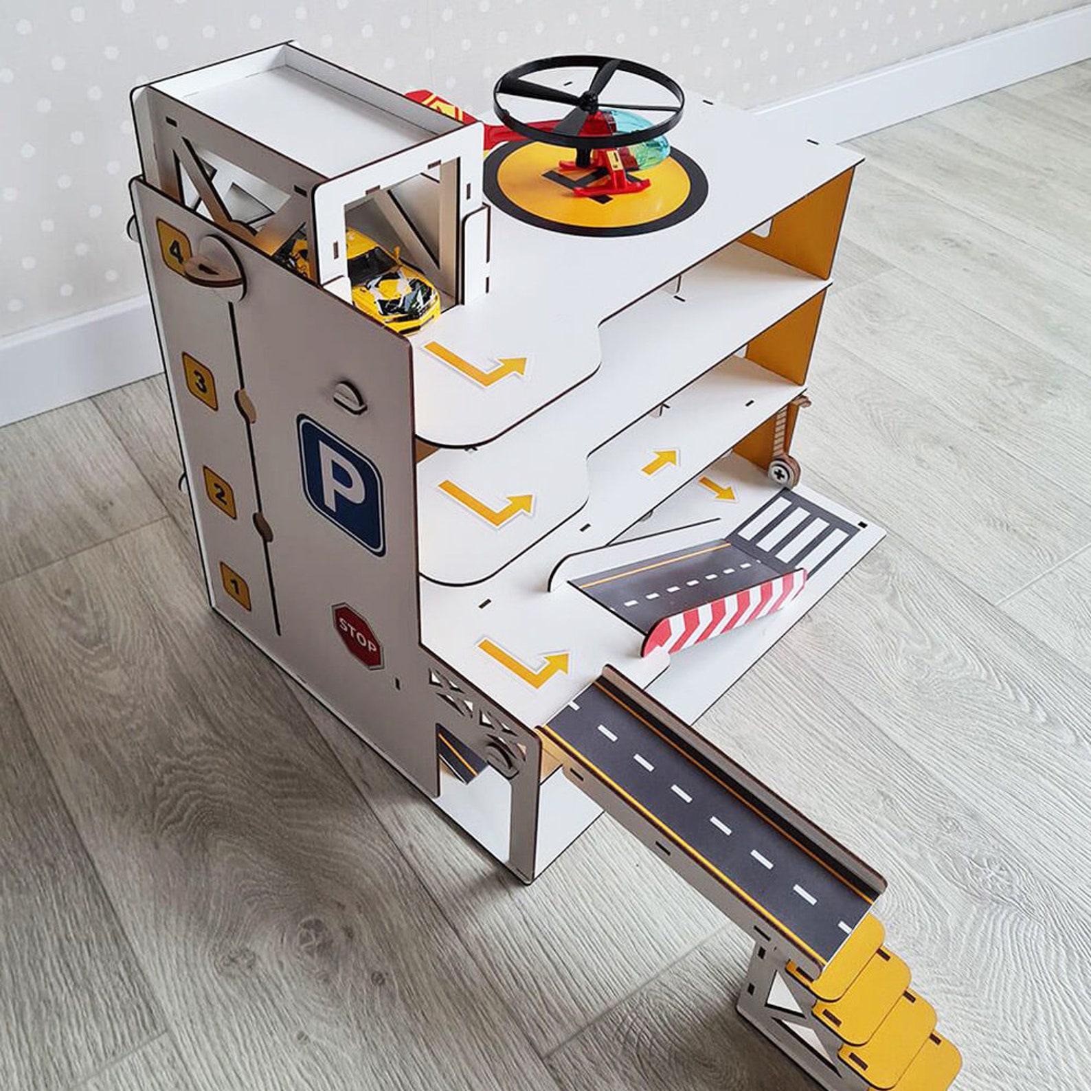 Toy Car Garage With Lift, Car Parking for Boys, Miniature Toys, DIY Toy ...