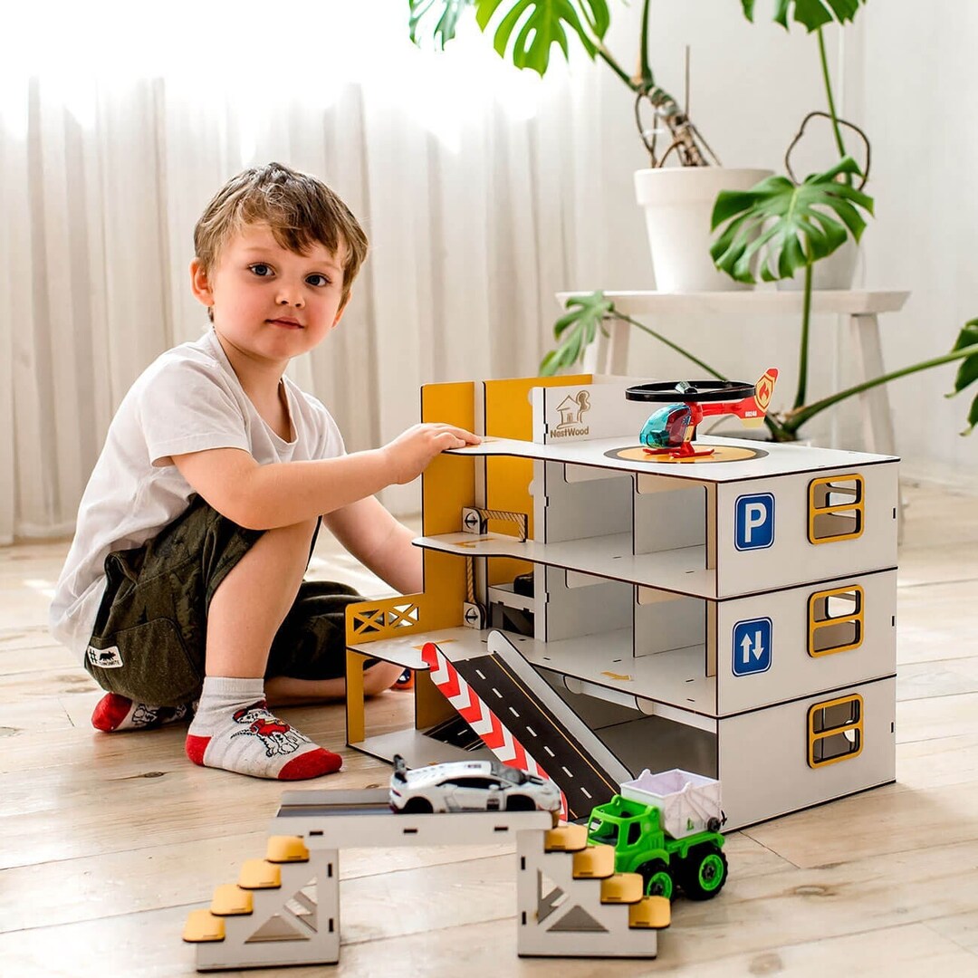 Toy Garage Kit Car Parking for Boys Wooden Car Wooden - Etsy