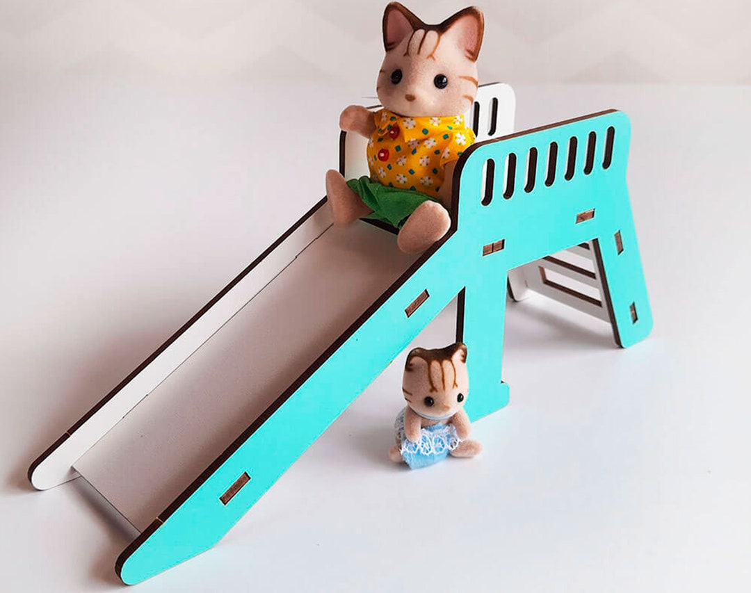 Wooden Slide Doll House Furniture Wooden Dollhouse Kit - Etsy