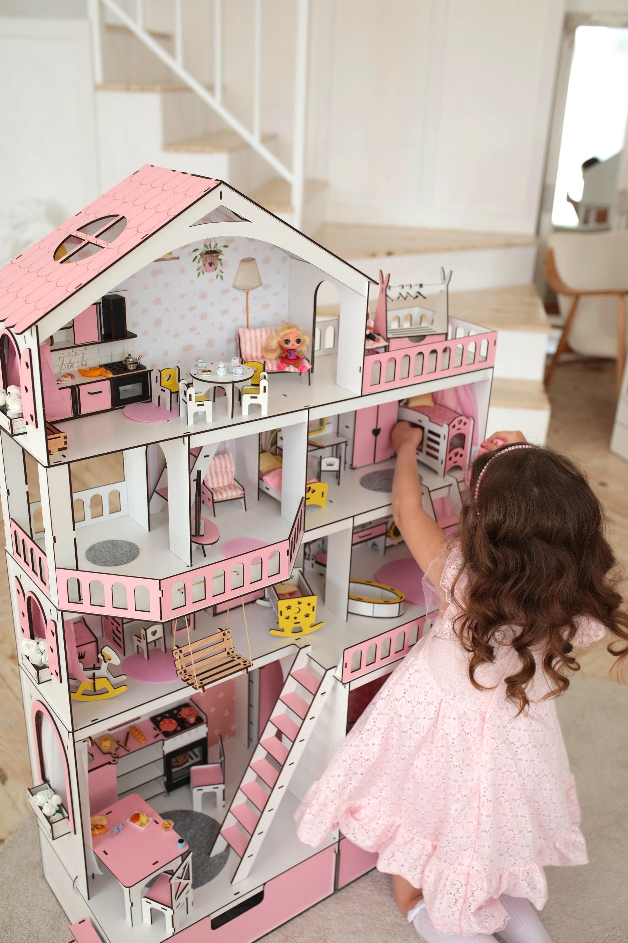 3 story dollhouse with furniture store
