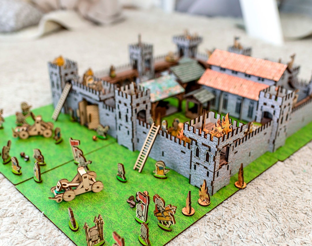 Castillo medieval de madera para armar, regalo de cumpleaños para niños ...