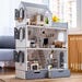 Gray Large Dollhouse With Terrace and Balcony - Modern Doll House for ...