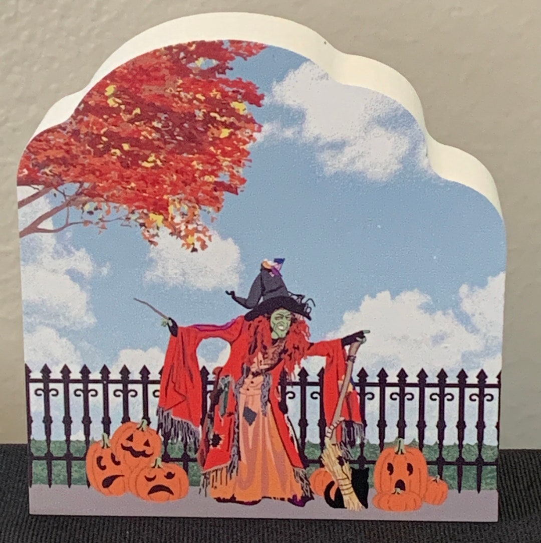 Cat's Meow Salem Collection Small BORAH Outside Cemetery With Pumpkins ...