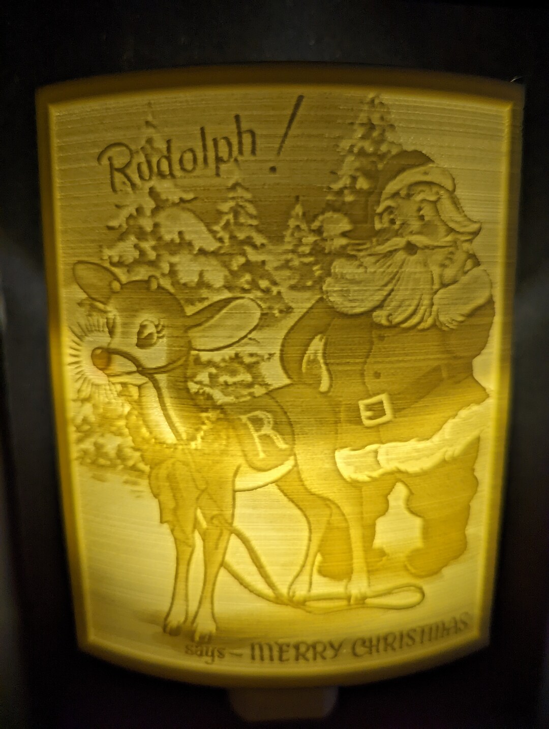 Santa Claus and Rudolph Say Merry Christmas Nightlight 3d Printed ...