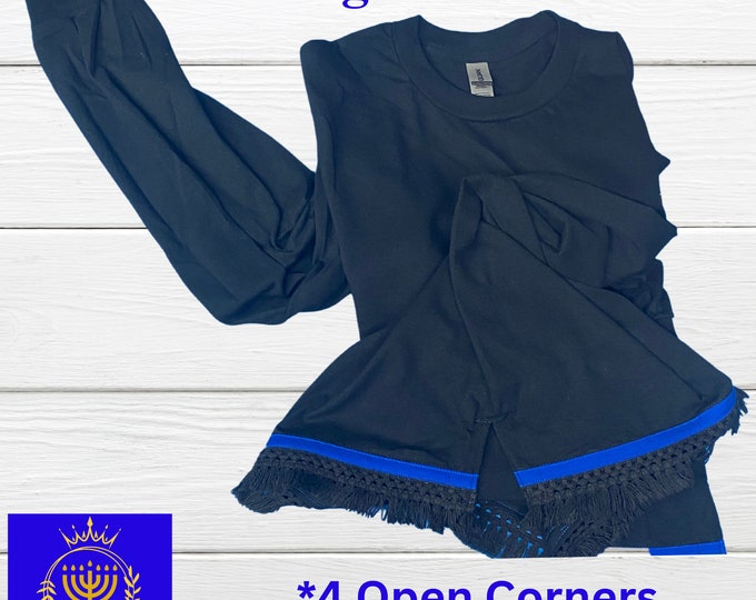 Israelite Longsleeves T-shirt With Fringes, Hebrew Garments, Fringed ...
