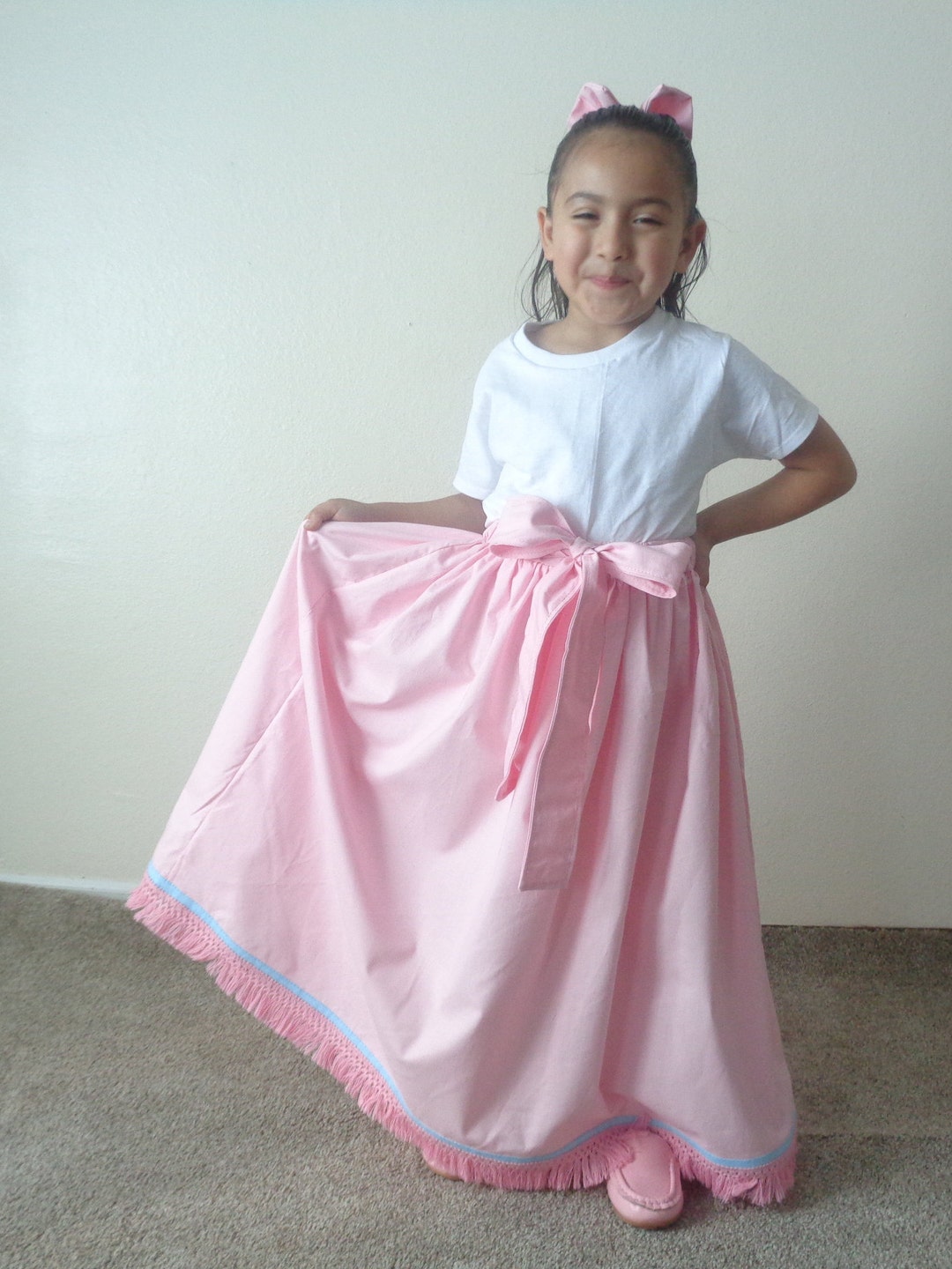 Israelite Princess Fringed Skirt With Ribbon of Blue- 100 Percent ...