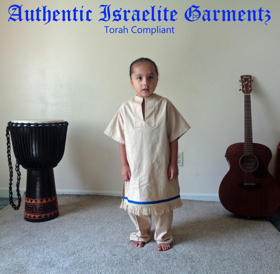 Boys Israelite Tunic With Fringes, Authentic 100% Cotton Hebrew Tunic ...