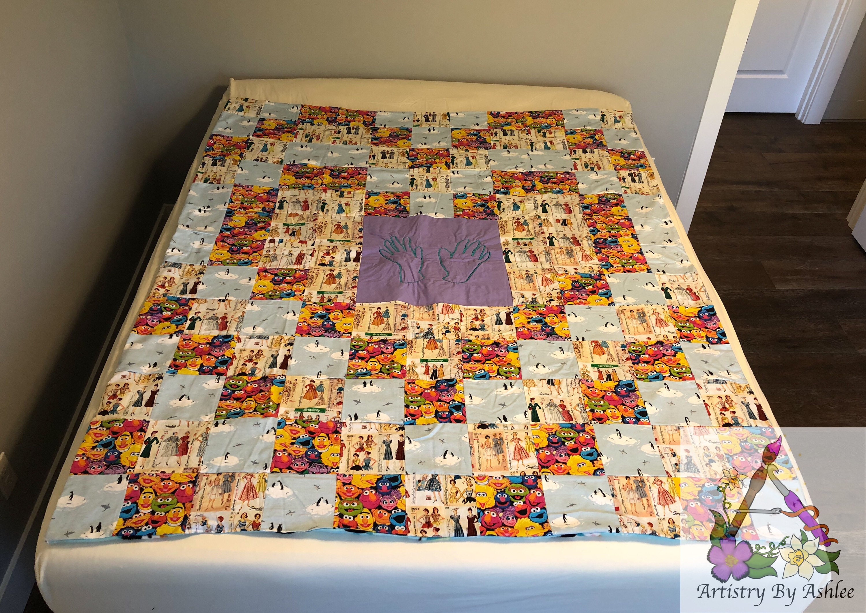 Custom Memorial Handprints Quilt - Etsy
