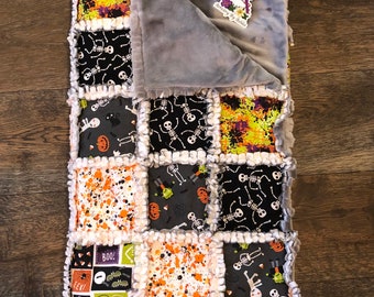 Autumn Leaves and Acorns 2 Rag Quilt, Sofa Throw, Fall Rag Quilt ...