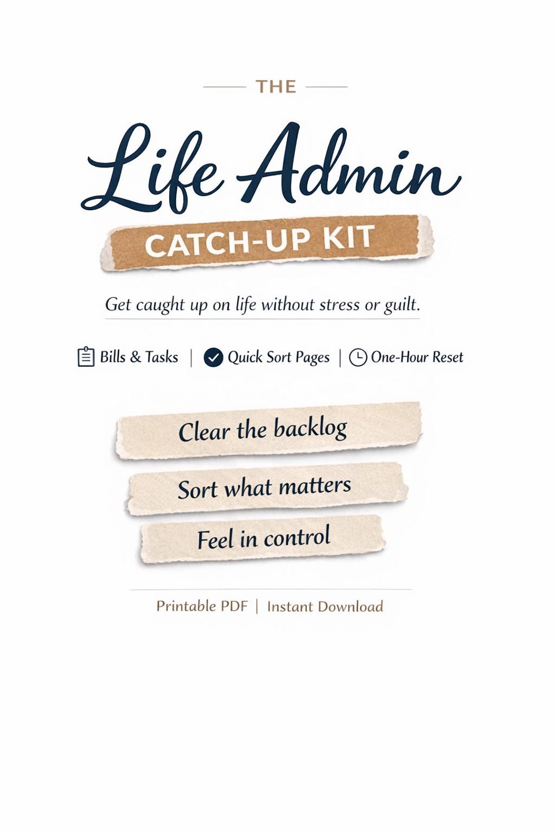Life Admin Catch-up Kit | Printable Checklist & Worksheets (PDF ...