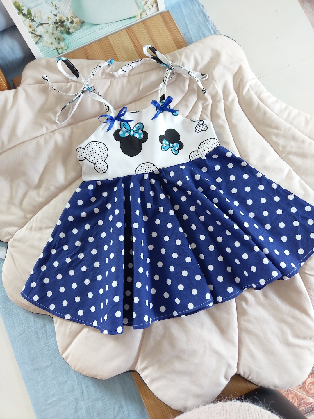 Colors#new Mouse Ears Pinafore Dress, Mouse Heads Pink Polka Dot Summer ...