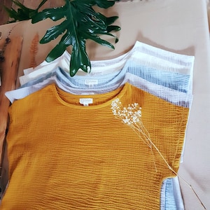 New Colors! Big Sizes#xxl#muslin Woman Loose Top, Simple Woman Gauze ...