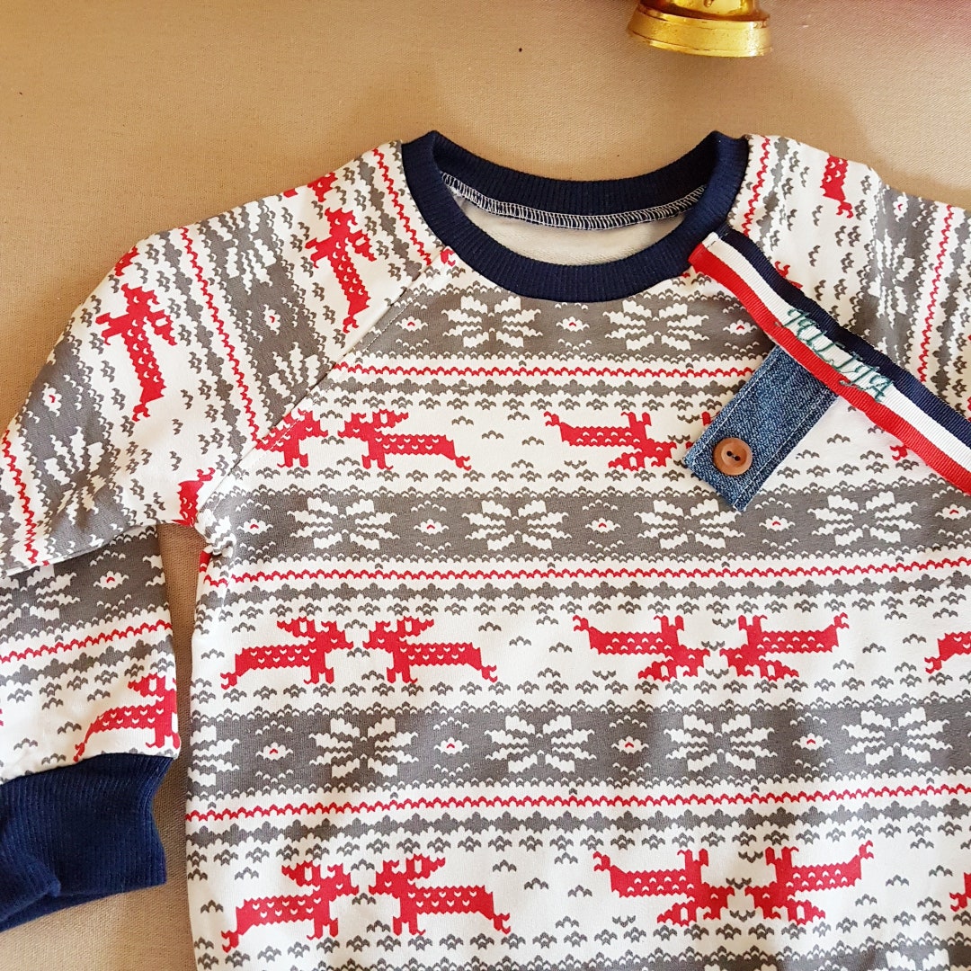 Christmas Pullover Top Personalized Reindeer Scandinavian Christmas ...