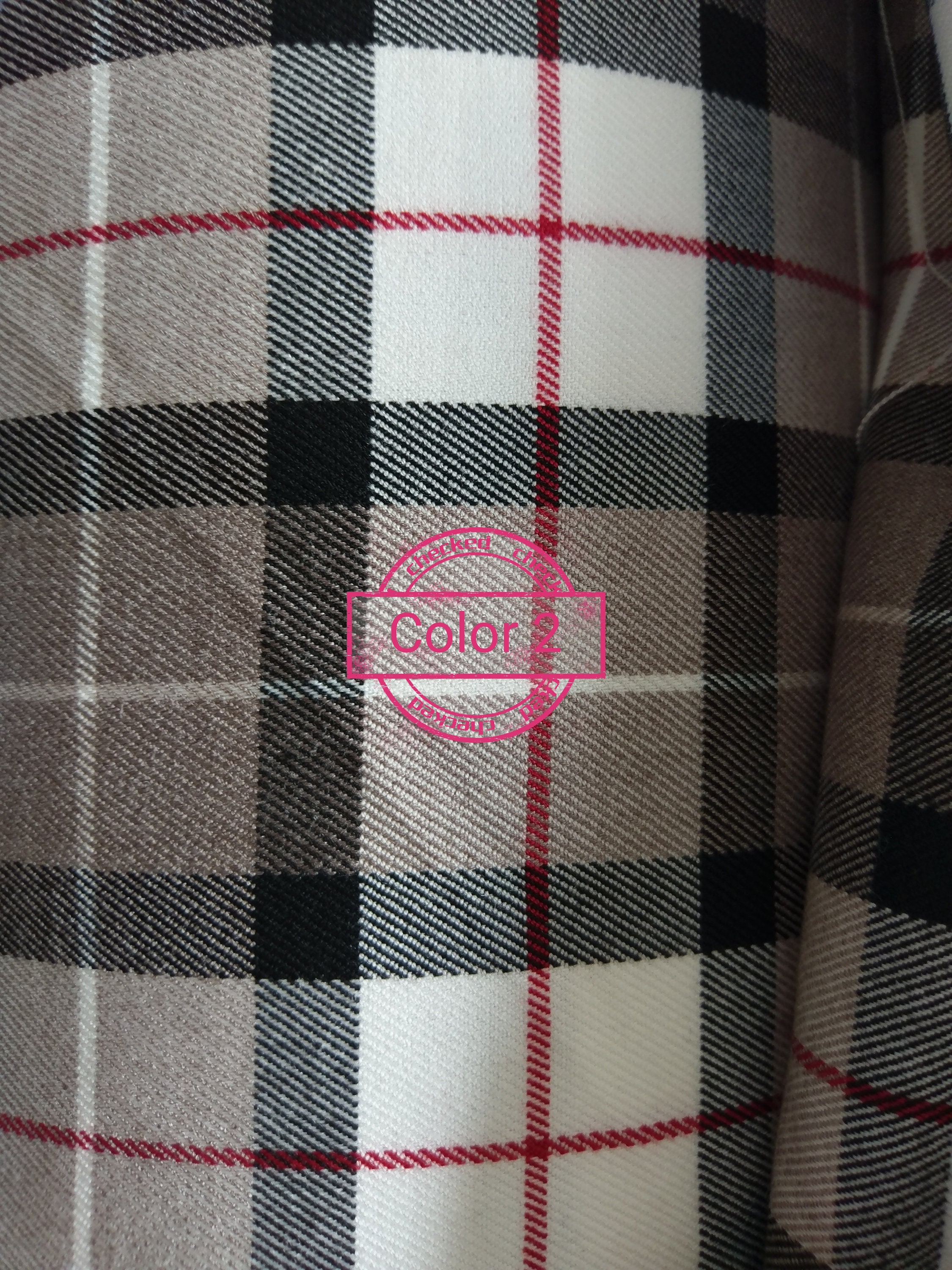 Colors#only 9 Eu /meter 230gr/m2 Scottish Tartan Check Red/grey/navy ...