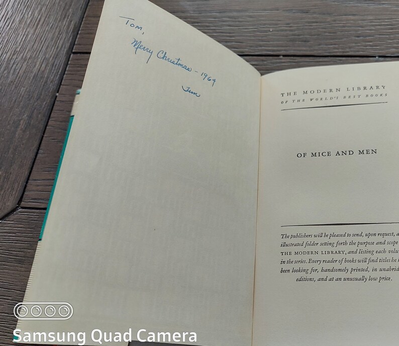 Antique Books of Mice and Men – John Steinbeck, 1937 Modern Library ...
