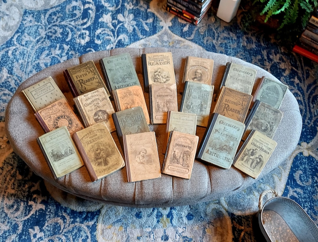 Civil War Era School Relics: 1800s Antique Readers, Spellers, and ...