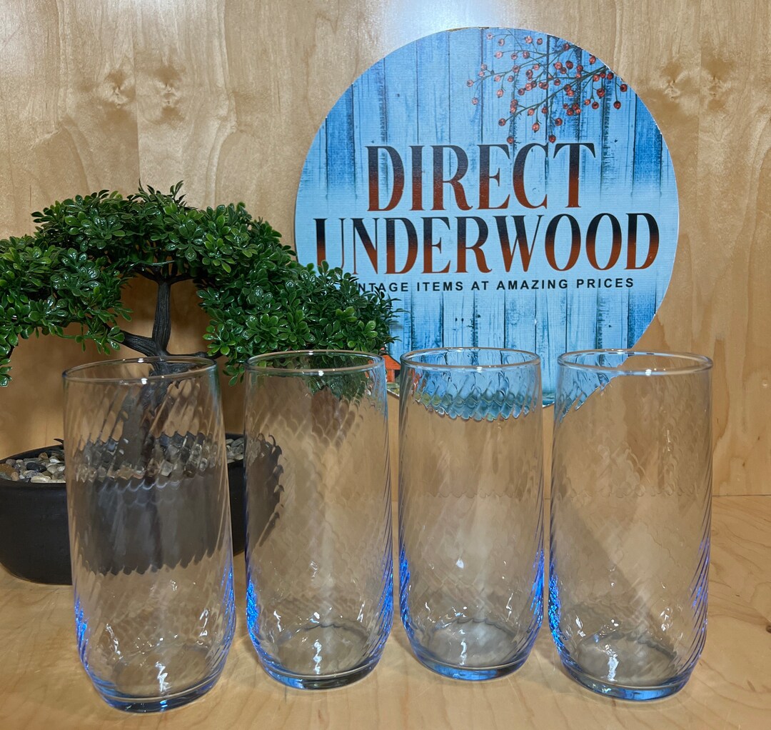 Vintage 16 Oz. Blue Optic Swirl, Concert Blue Set of 4 by LIBBEY crisa ...