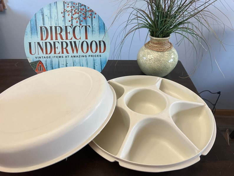 Vintage Tupperware Almond Vegetable Dip / Snack Tray With Lid. - Etsy