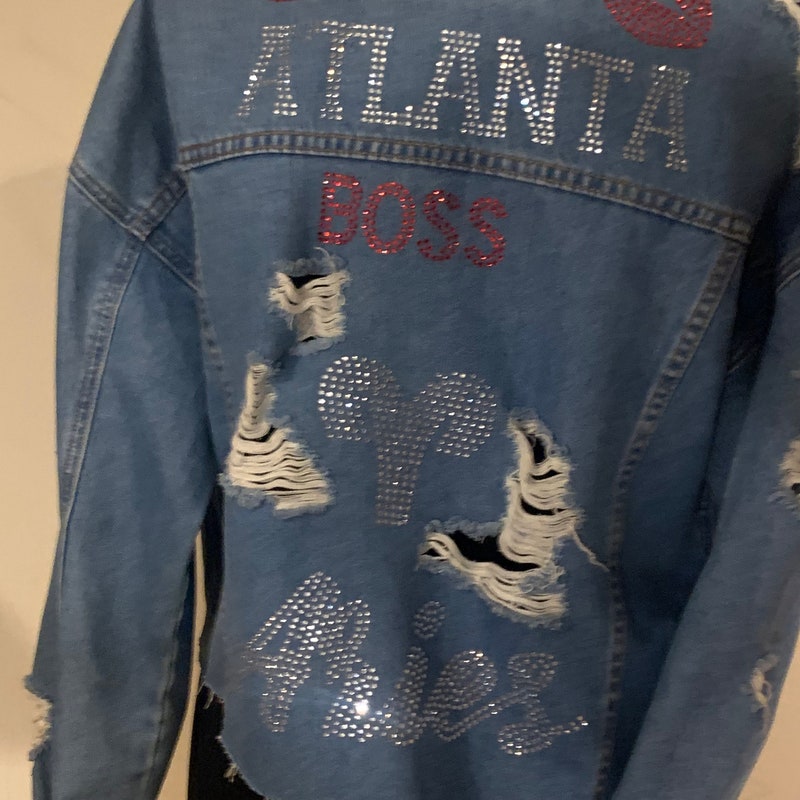 Rhinestone Denim Jacket - Etsy