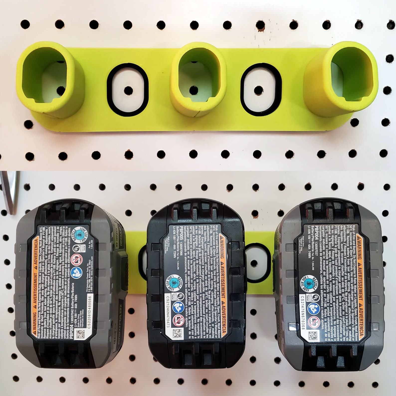 Ryobi ONE TRIPLE Battery Holder Pegboard or Wall Mount - Etsy