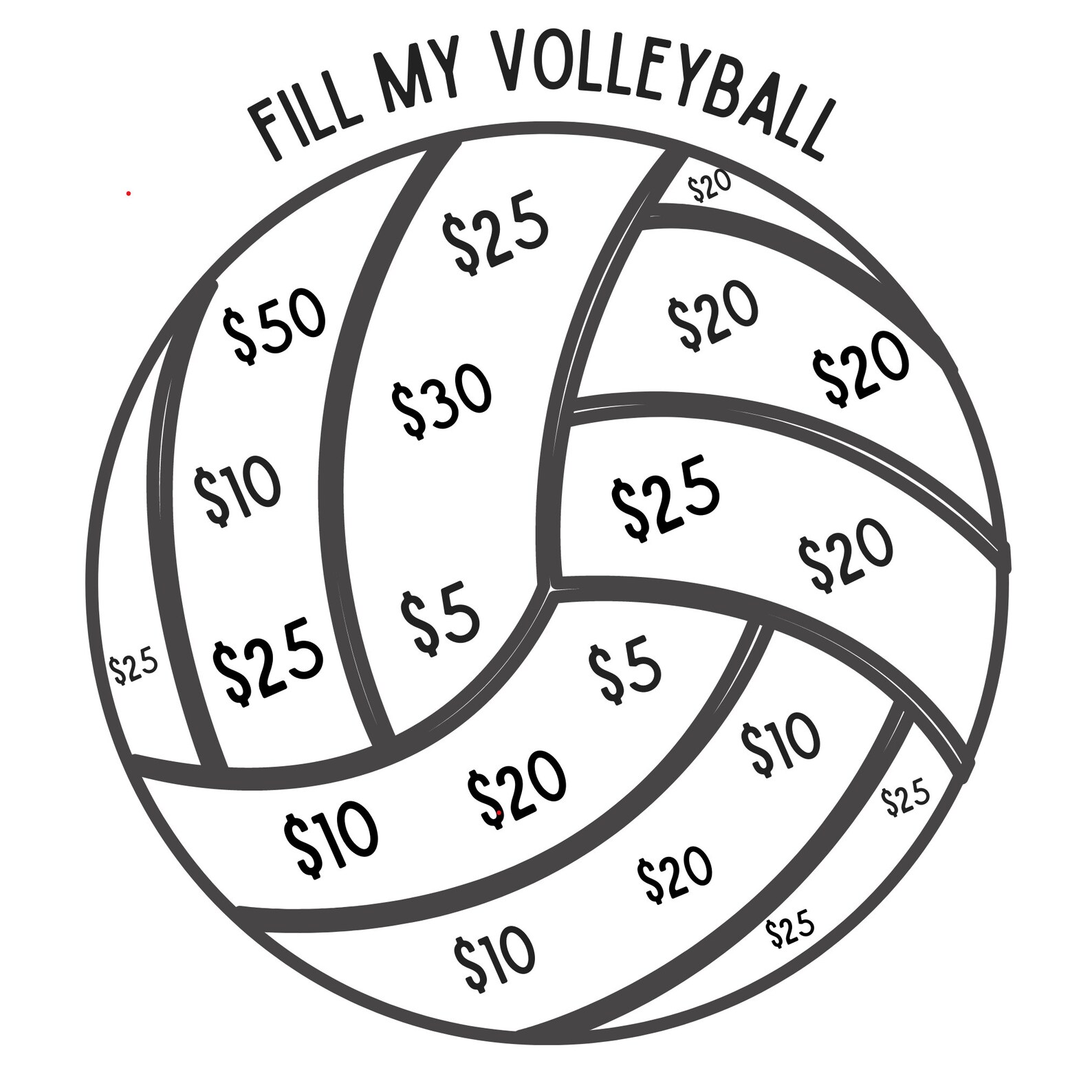 Volleyball Fundraiser, Fill My Volleyball, INSTANT DOWNLOAD, Fundraiser ...