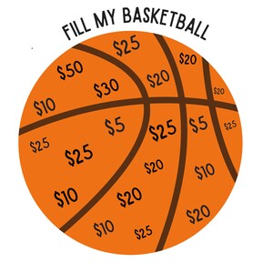 Basketball Fundraiser, Fill My Basketball, INSTANT DOWNLOAD, Fundraiser ...