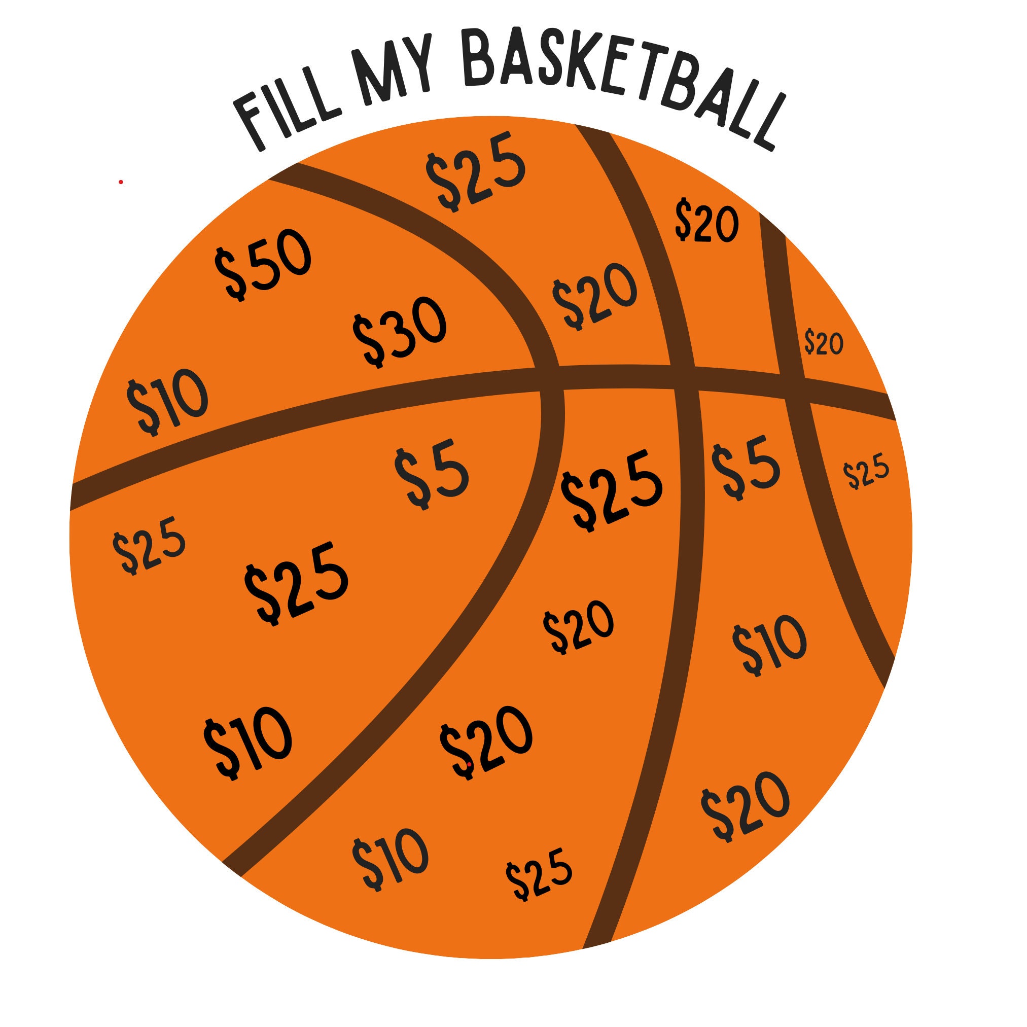 Fill My Basketball Fundraiser: Club Team Printable (instant Download ...