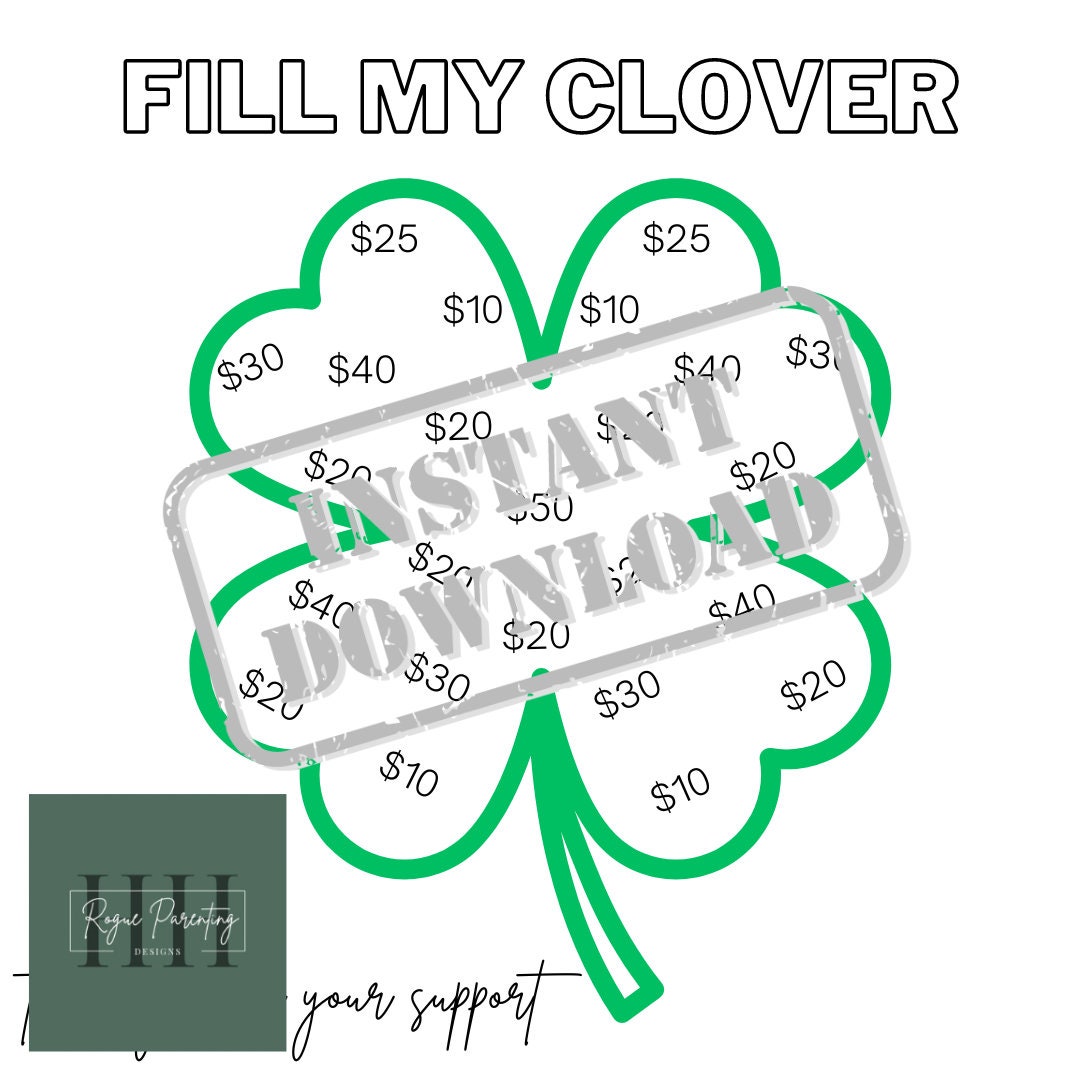 4H Fundraiser, Fill My Clover, INSTANT DOWNLOAD, Fundraiser, Generic ...