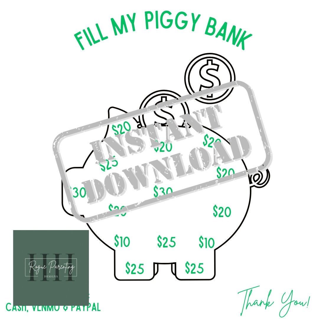 Fill the Piggy Bank Fundraiser | Fill the Piggy Bank | INSTANT DOWNLOAD ...