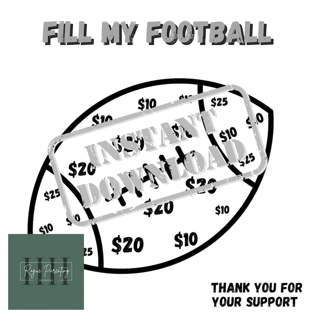 Football Fundraiser: Fill the Football - Youth Team (instant Download ...