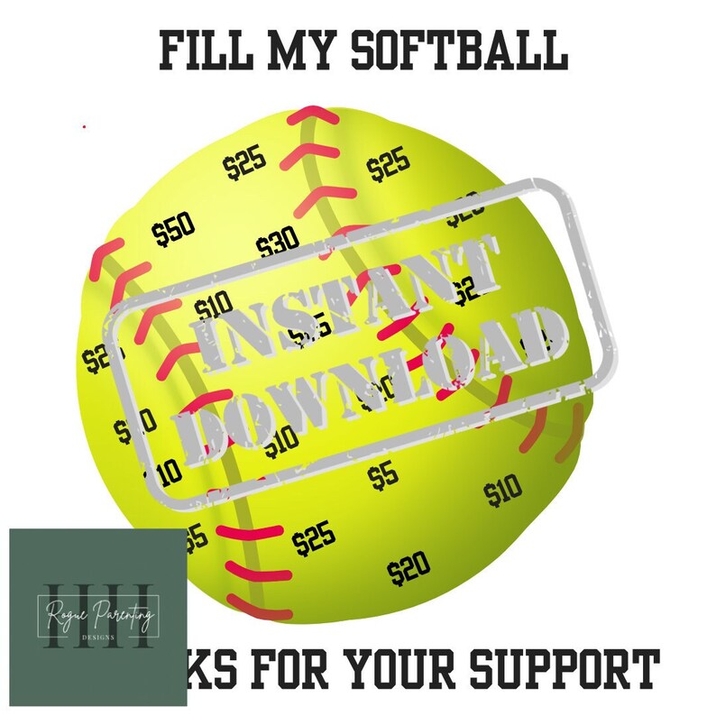 Softball Fundraiser: Fill My Ball, Team Fundraising (instant Download ...