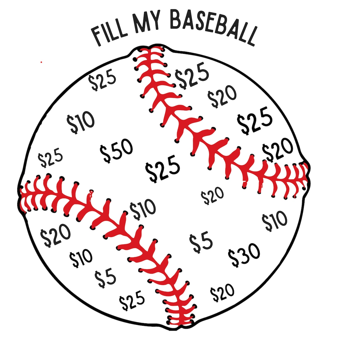 Baseball Fundraiser, Fill My Baseball, INSTANT DOWNLOAD, Fundraiser ...